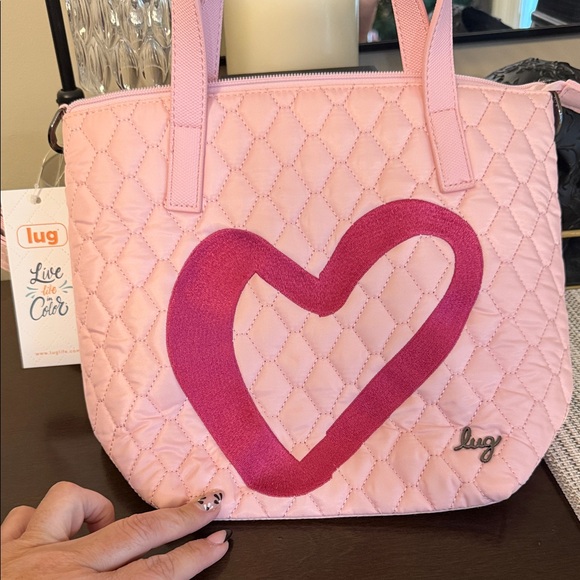 lug | Bags | Lug Sprinkler Bubblegum Pink Heart Quilted Tote With ...